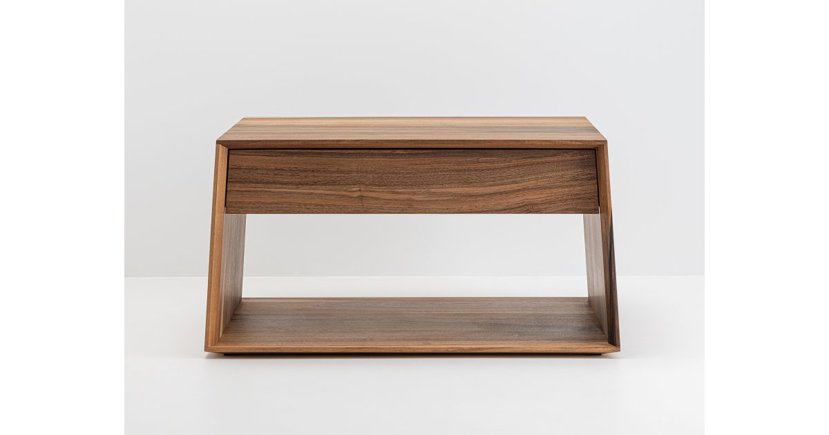 Walnut design coffee table made in France - Anouk by Delavelle